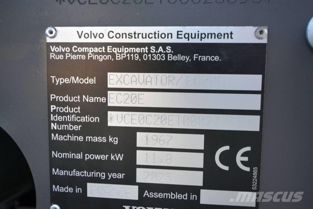 Volvo EC 20 E, 2025, Ravensburg-Oberzell, Baden-Württemberg, Allemagne ...