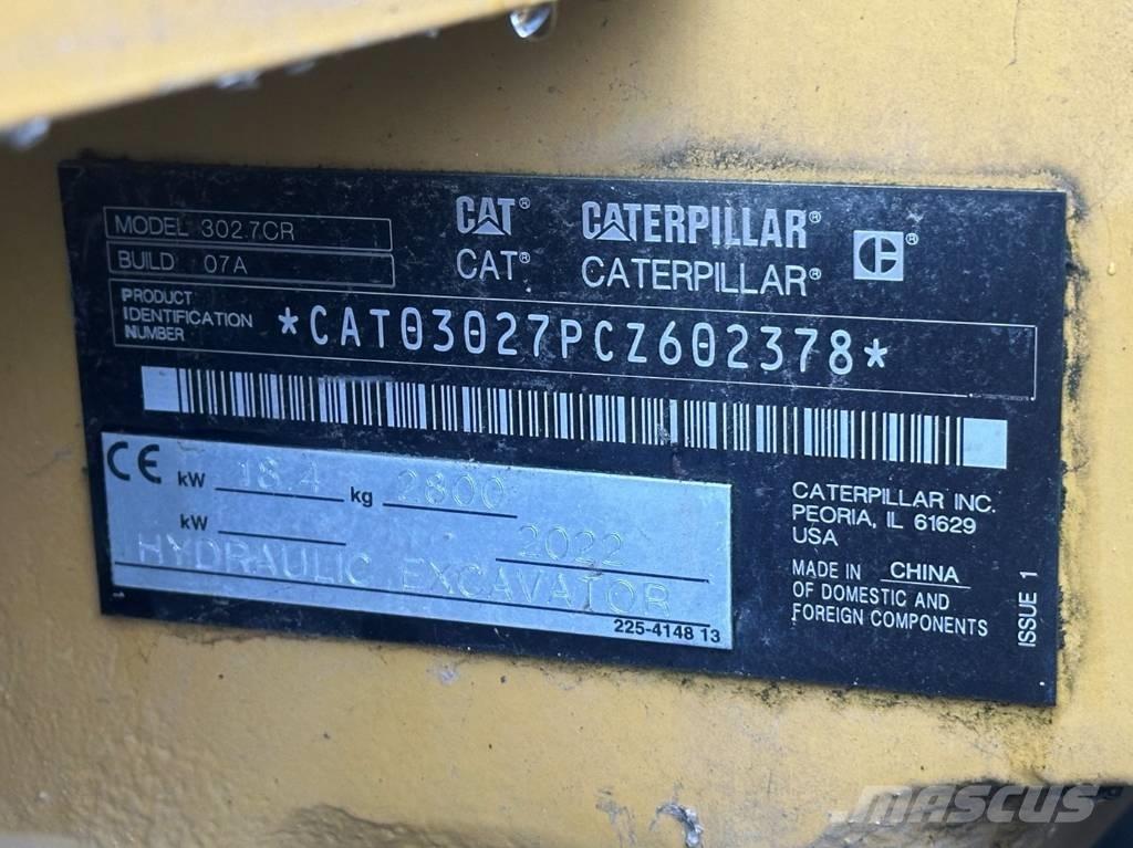 Cat 302.7 CR, 2022, France - d'occasion mini pelle